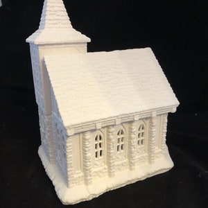 Ready to Paint or Hand Painted Ceramic Bisque Chapel / Church Village ...