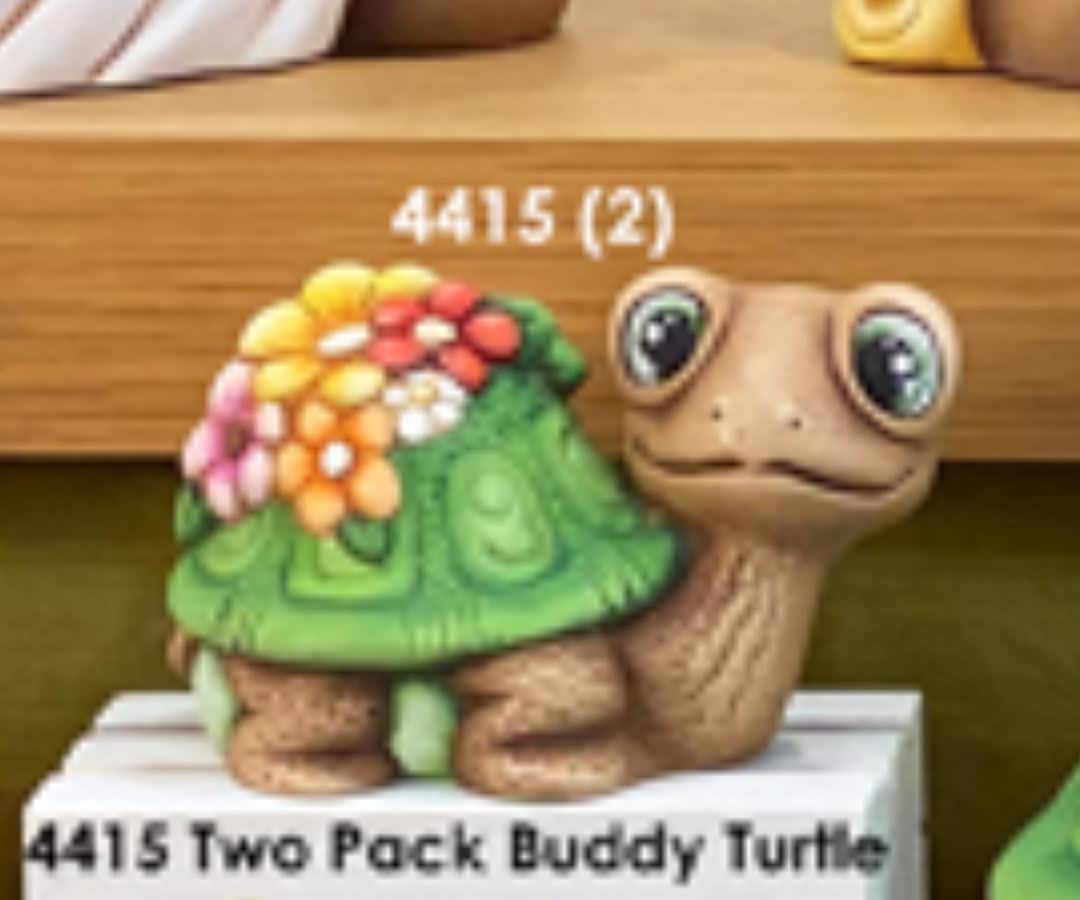 Unpainted, Ready to Paint, or Hand Painted 2 Pack Buddy Turtle With ...