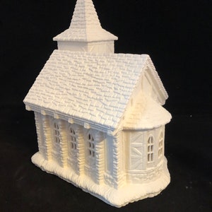Ready to Paint or Hand Painted Ceramic Bisque Chapel / Church Village ...