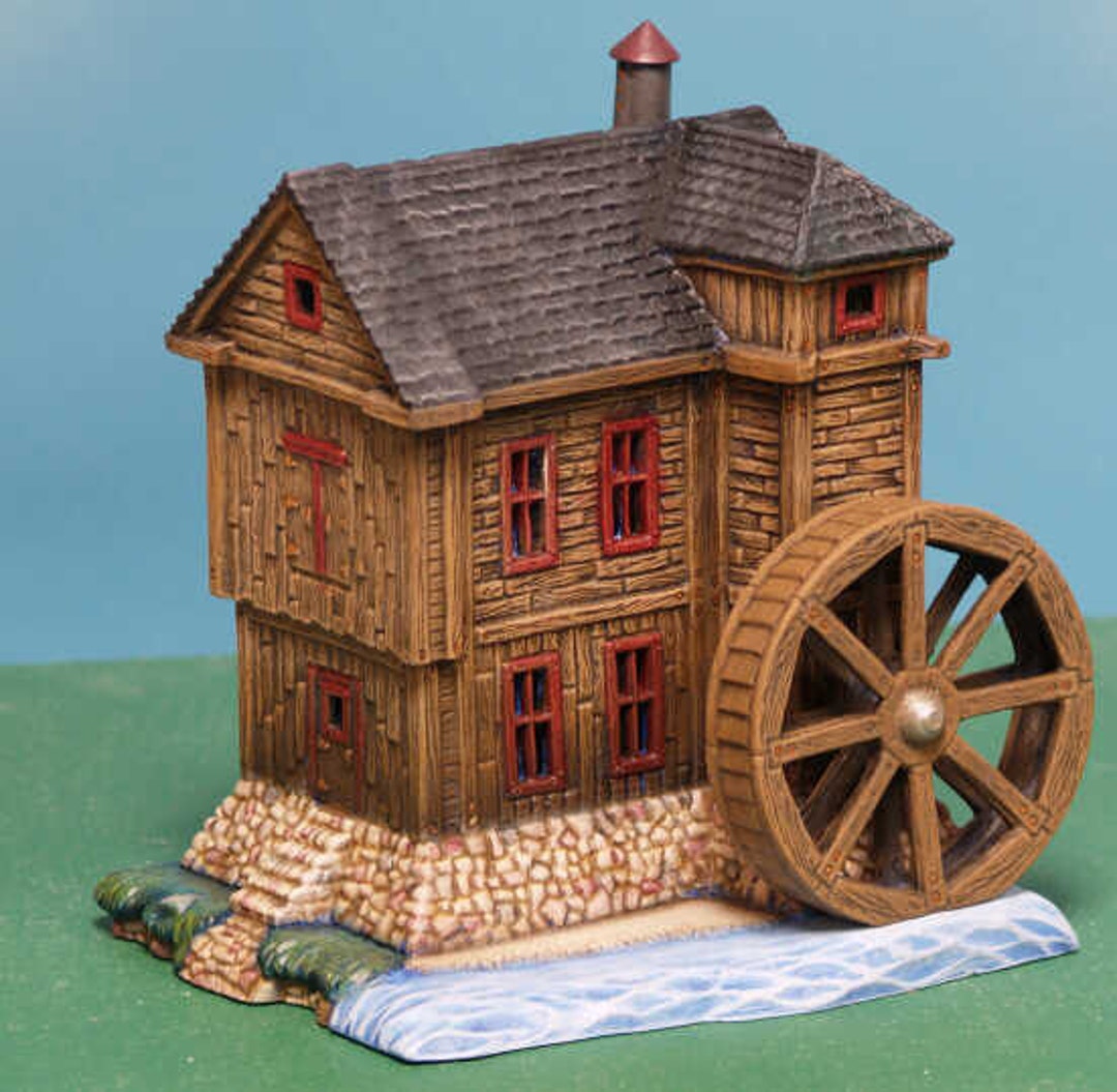 Ready to Paint or Hand Painted Ceramic Bisque Old Water Mill House ...