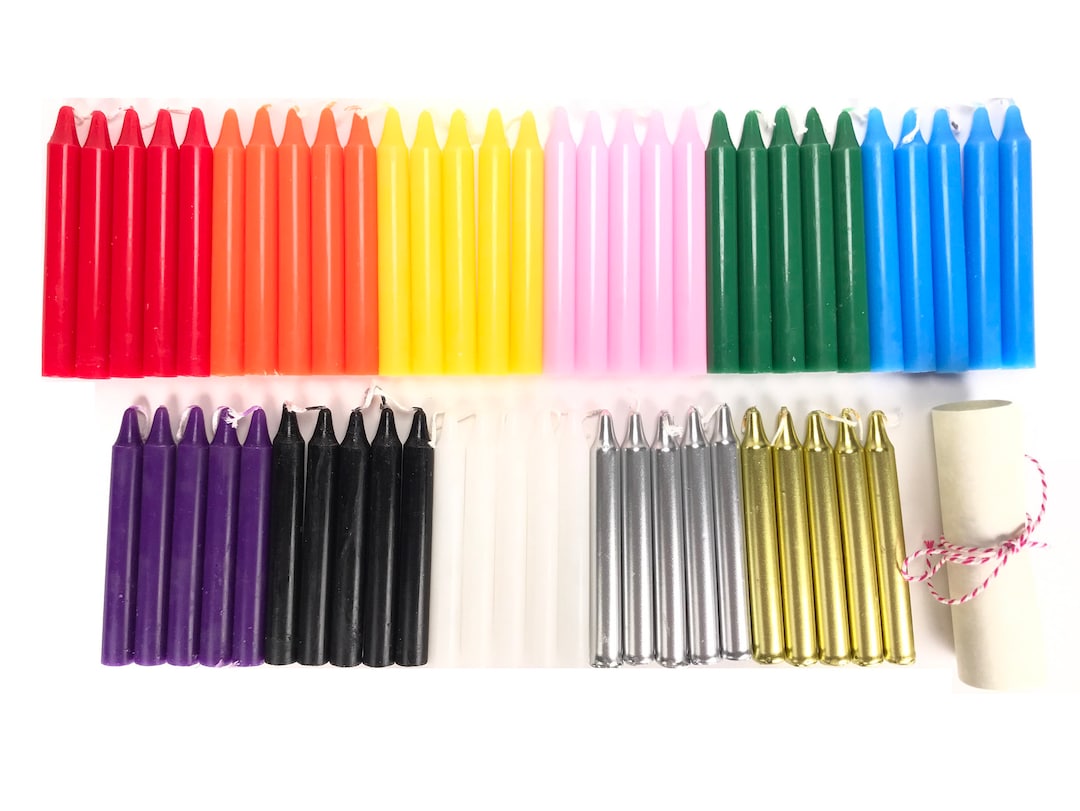 55 Ritual Candles Set, Charm Chime 4" Candles, Spells, Wicca, Wiccan ...