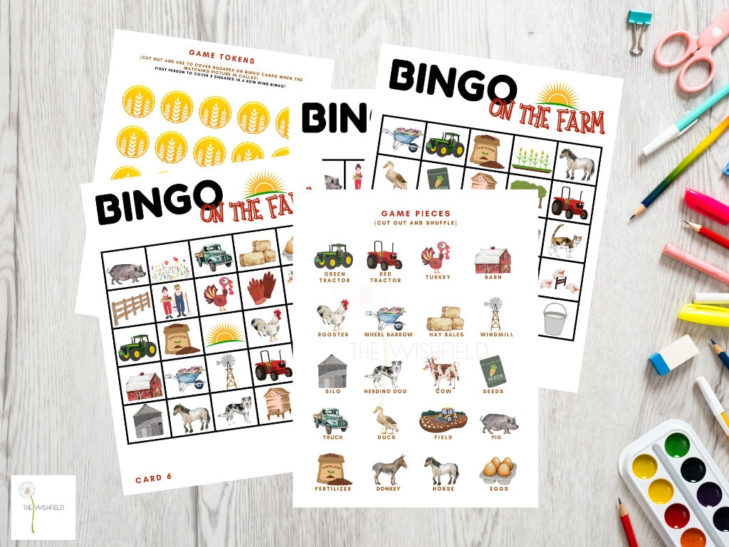 Farm Bingo for Kids - Party Game - Digital Download - Printable ...