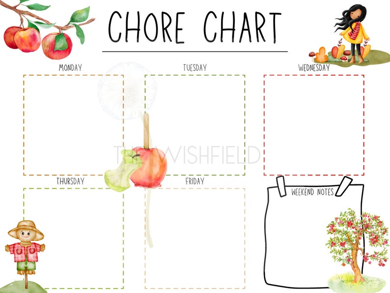 Fall Style Chore Charts DIGITAL DOWNLOAD Printable Chart for Kids - Etsy