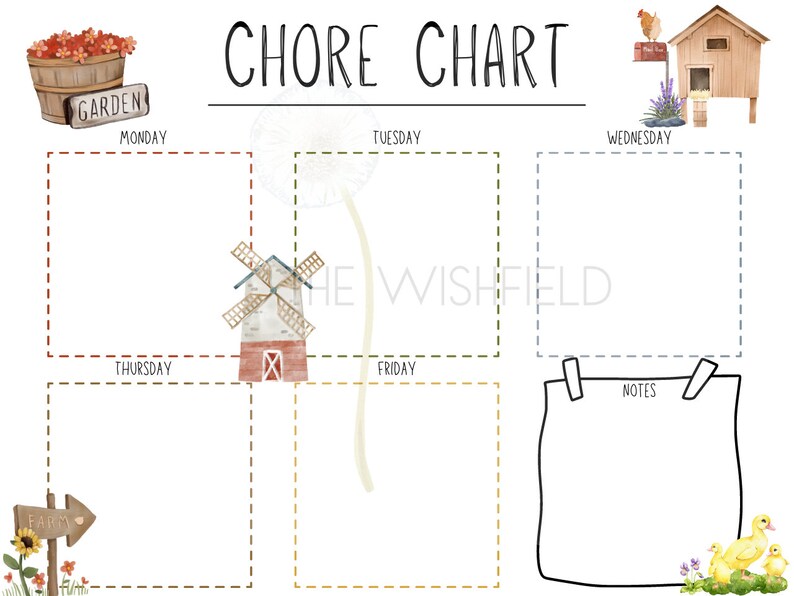 Farm Style Chore Charts DIGITAL DOWNLOAD Printable Chart - Etsy