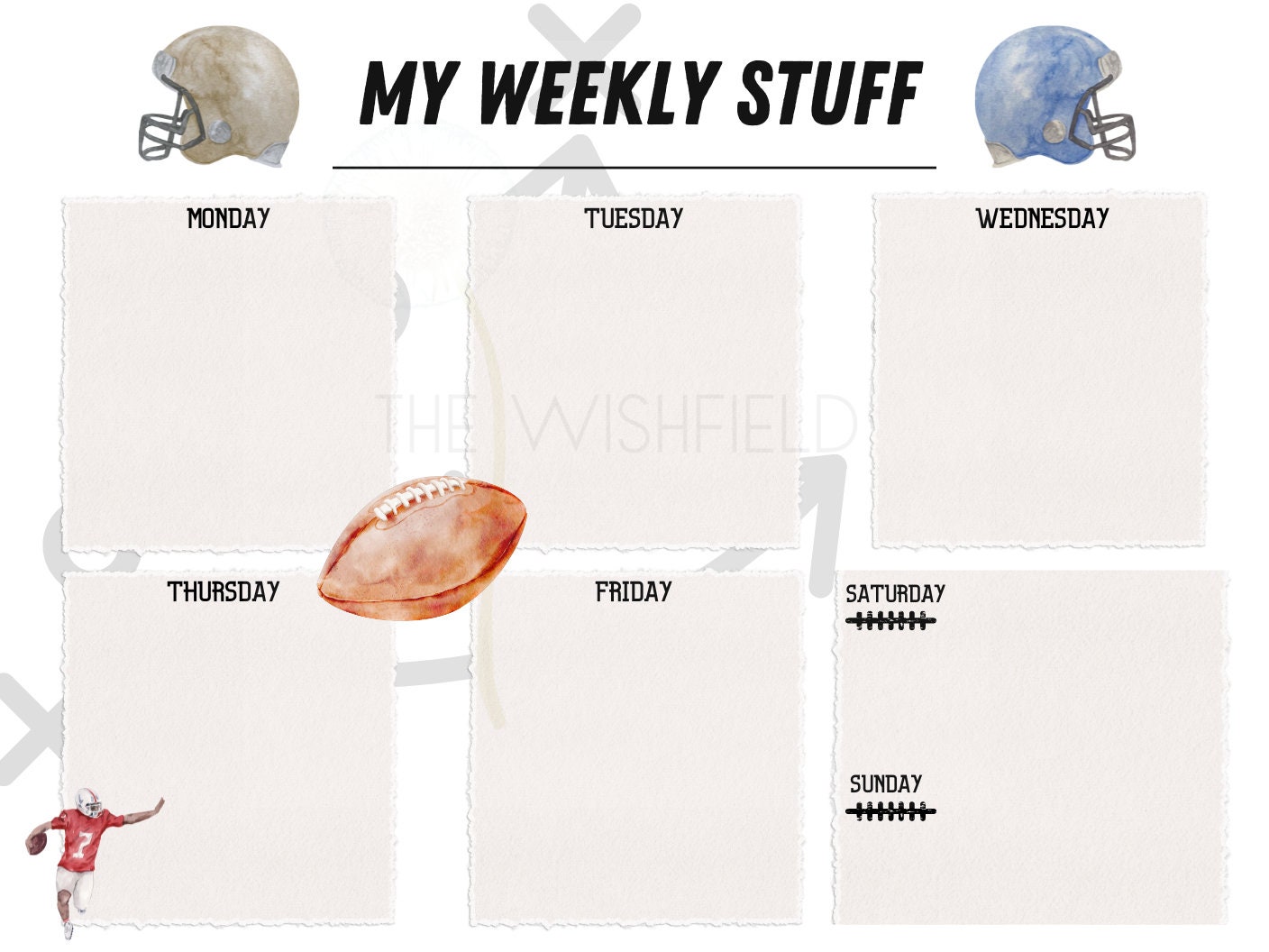 Sports Weekly Planner - Printable Calendar - DIGITAL DOWNLOAD - Fall ...