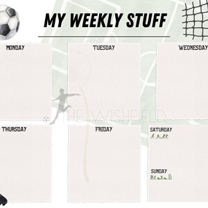 Sports Weekly Planner - Printable Calendar - DIGITAL DOWNLOAD - Spring ...
