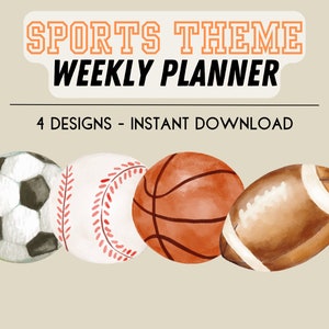 Sports Weekly Planner - Printable Calendar - DIGITAL DOWNLOAD - Spring ...