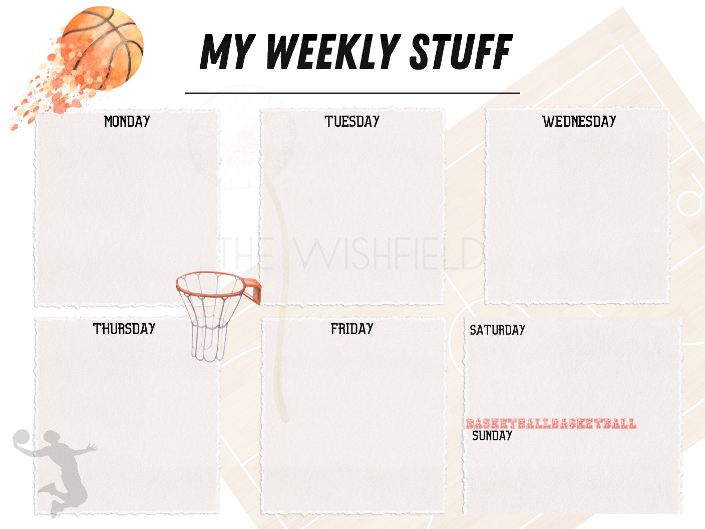 Sports Weekly Planner - Printable Calendar - DIGITAL DOWNLOAD - Fall ...