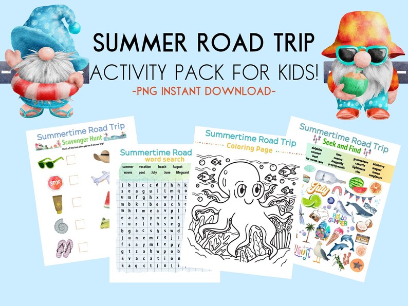 Printable Summer Activity Pack DIGITAL DOWNLOAD Road Trip - Etsy