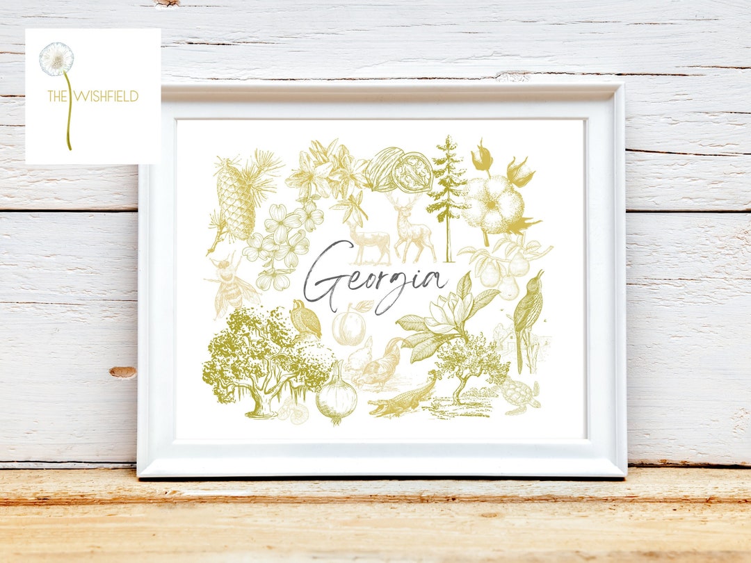 Georgia Wildlife Art - DIGITAL DOWNLOAD - Printable Wall Decor - Home ...