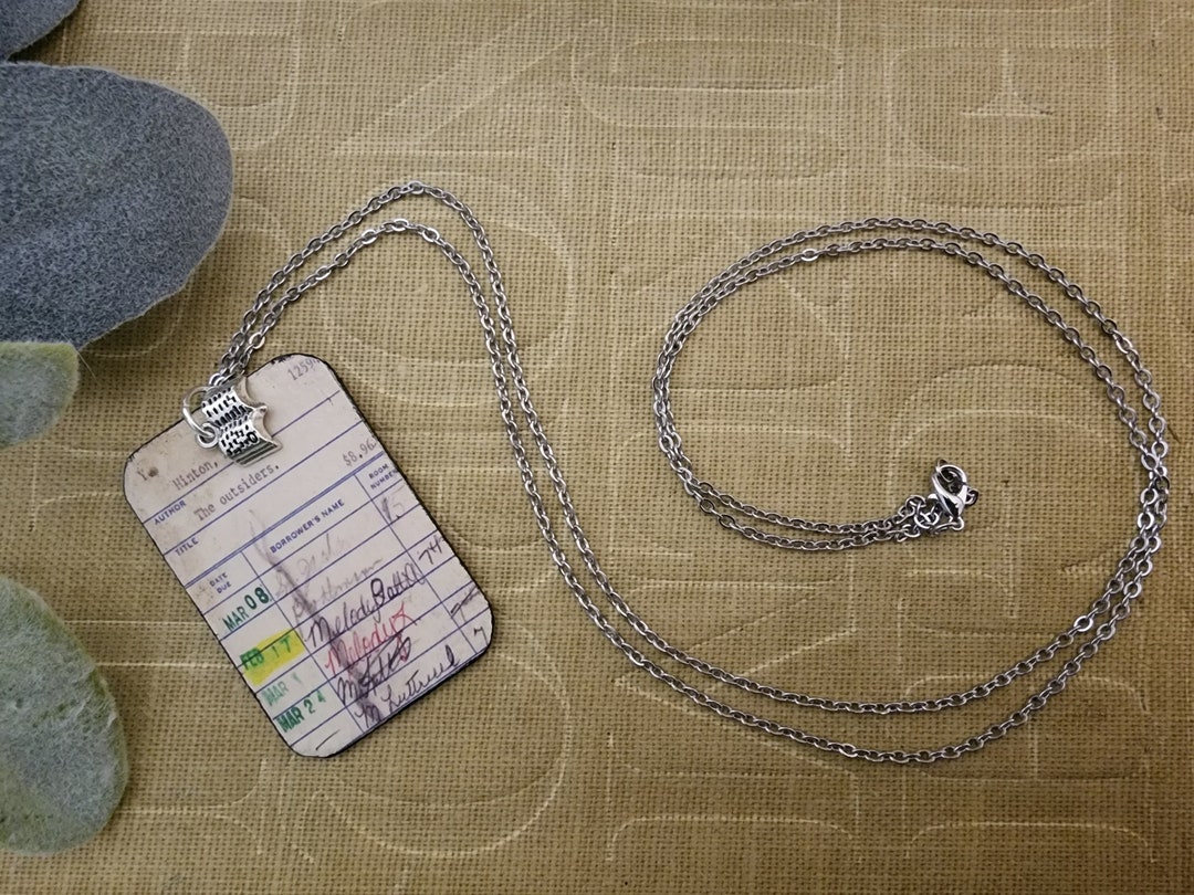 The Outsiders Library Card Book Necklace | Bookworm, Book Lover ...
