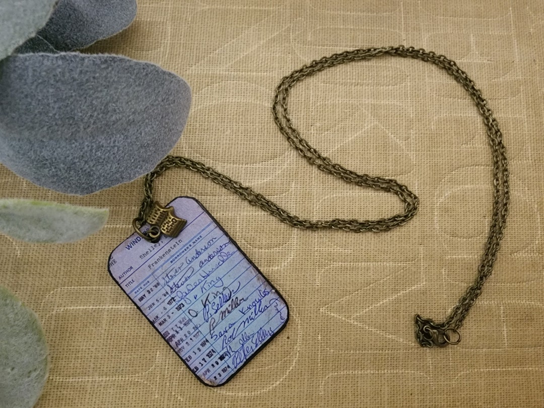 Frankenstein Library Card Book Necklace | Science Fiction, Classic ...