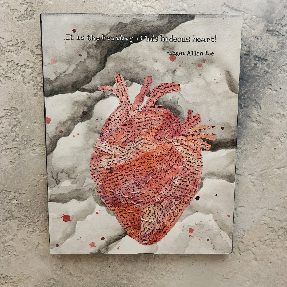 Telltale Heart Literary Collage | Poe Horror Art, Gothic Moody Painting ...