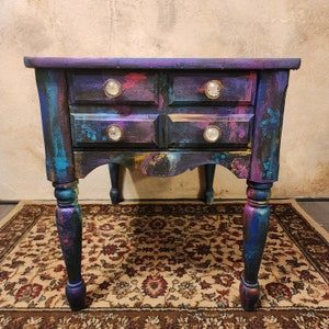 Whimsical Octopus Table | Funky Maximalist Style Rainbow Colored Small ...