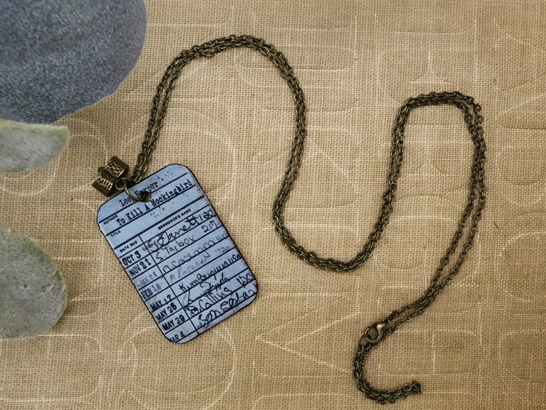 To Kill A Mockingbird Library Card Book Necklace | Reader, Writer ...