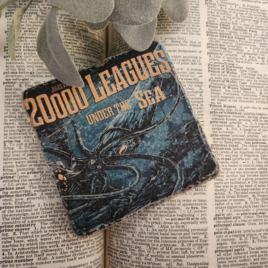 20,000 Leagues Under the Sea Book Coaster | Nautical Decor, Literature ...