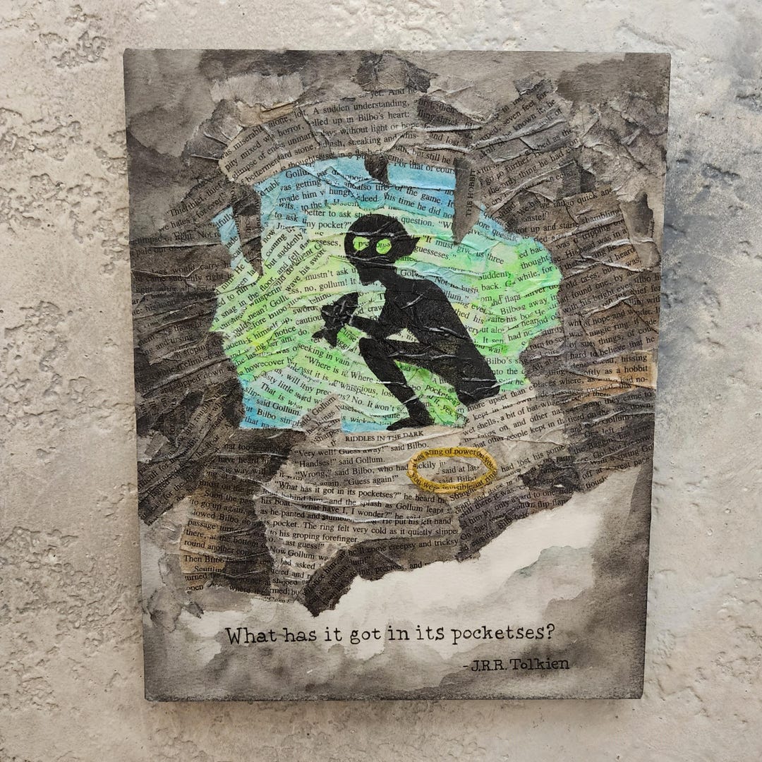 The Hobbit Literary Collage | Tolkien LOTR Painting, Moody Fantasy ...