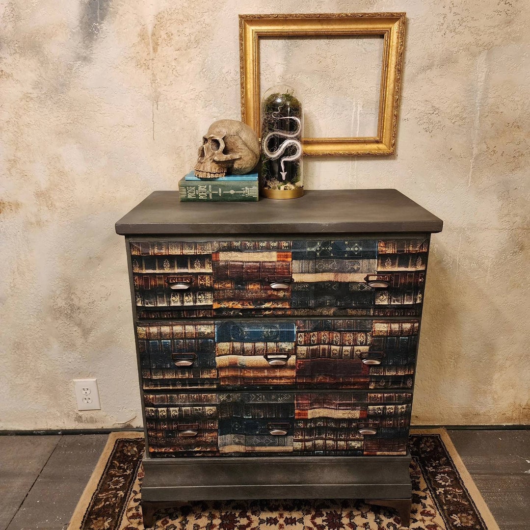 Bibliophile Dresser | Library Card Catalog Style Dresser, Dark Academia ...