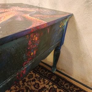 Whimsical Octopus Table | Funky Maximalist Style Rainbow Colored Small ...