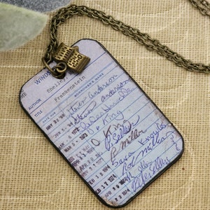 Frankenstein Library Card Book Necklace | Science Fiction, Classic ...