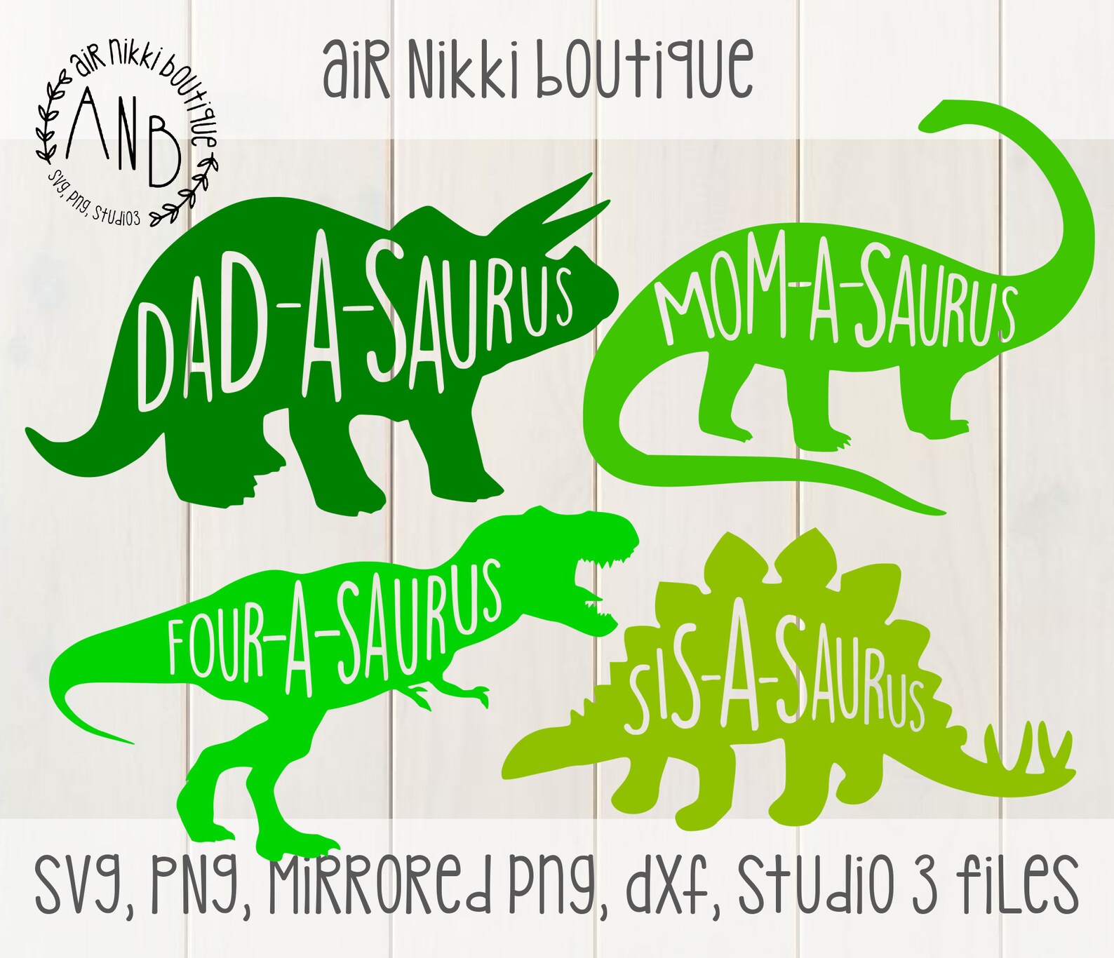 Four-a-saurus Mom-a-saurus Dad-a-saurus Sis-a-saurus 4th - Etsy