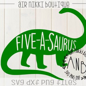 Five-a-saurus, Dinosaur Birthday, Birthday Shirt, 5th, Brontosaurus ...