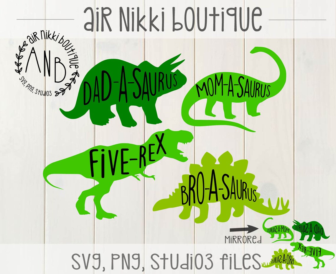 Five-Rex Mom-a-saurus Dad-a-saurus Bro-a-saurus 5th | Etsy