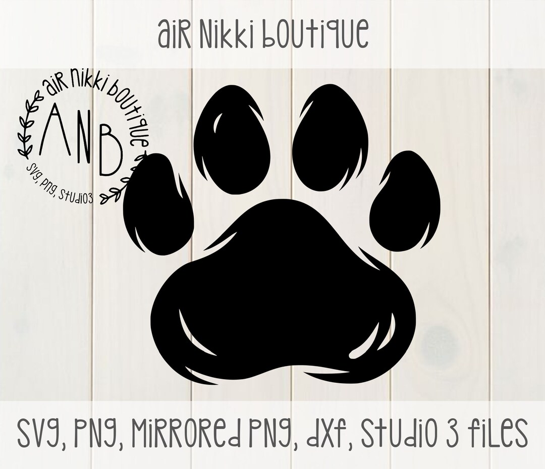 Paw Print SVG, PNG, DXF, Studio 3, Mirrored Png Files, Instant Download ...