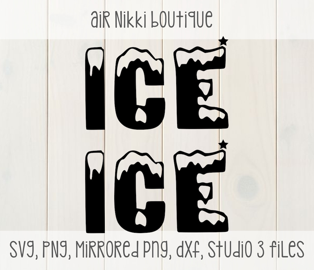 Ice Ice SVG PNG Studio 3 Mirrored PNG Dxf Files Instant Download Design ...