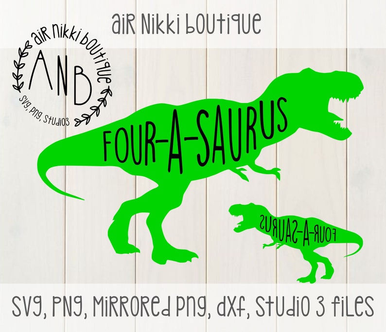 Four-a-saurus Rex Fourth Birthday T-rex Four Dinosaur SVG - Etsy