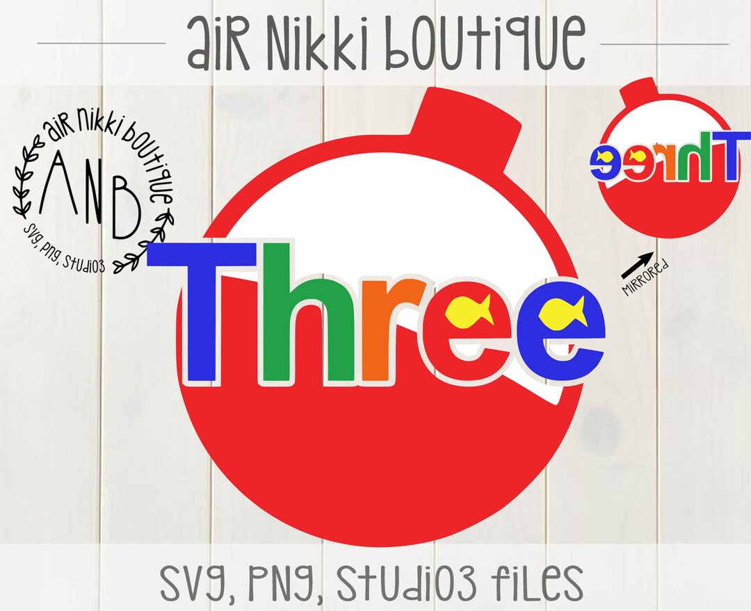 Three With Fish, Fishing Birthday, SVG, PNG, Mirrored PNG, Studio 3 ...