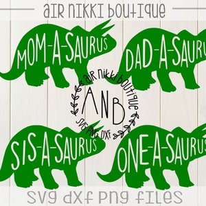 One-a-saurus, Mom-a-saurus, Dad-a-saurus, Sis-a-saurus, Pack, First ...
