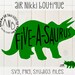 Five-a-saurus Dinosaur SVG PNG Mirrored Png DXF Studio 3 - Etsy