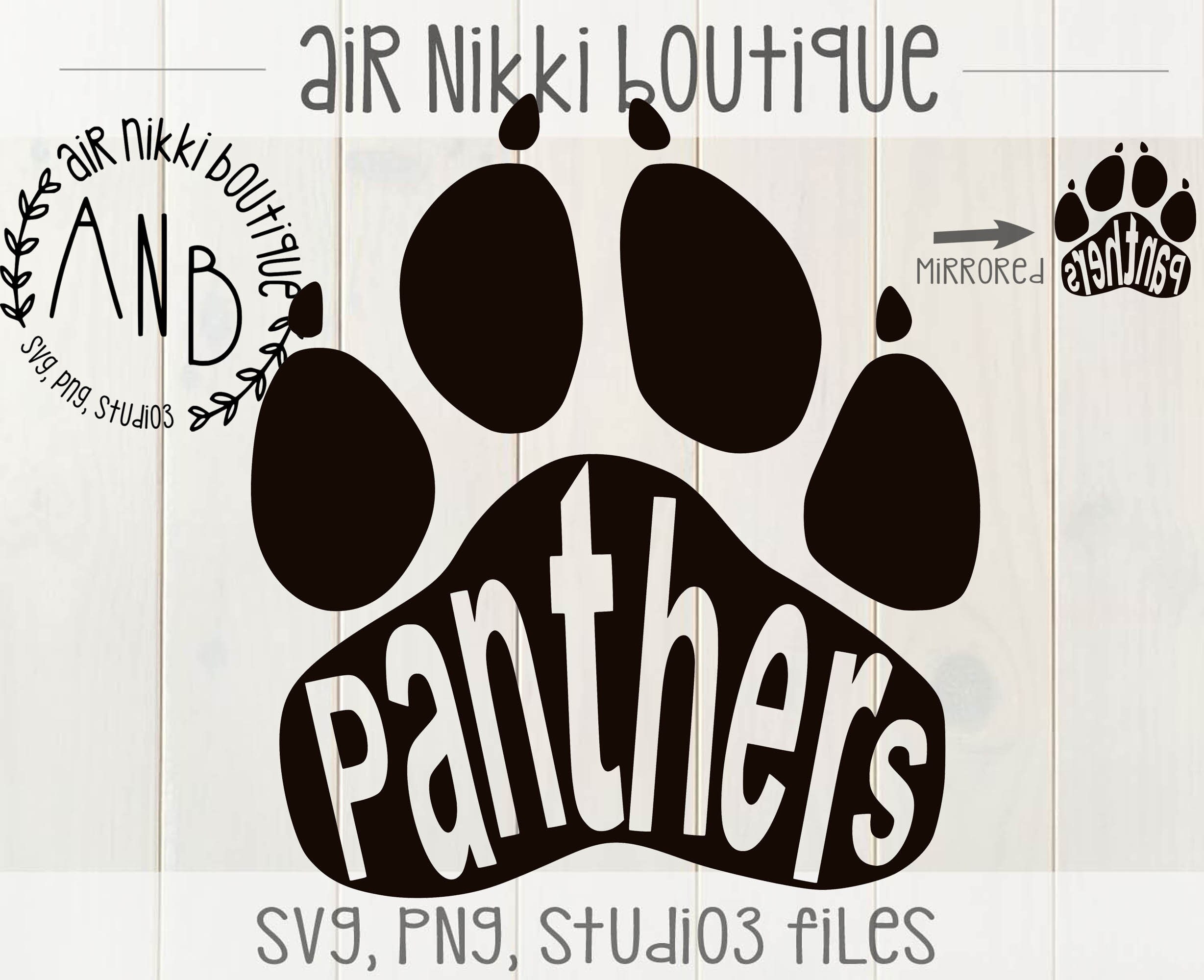 Panthers Paw Print SVG, PNG, DXF, Studio3, Mirrored Png Files, Instant ...