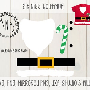 Santa Shirt, Make Your Own, Play, Christmas Party Shirt, Dress Up, SVG ...