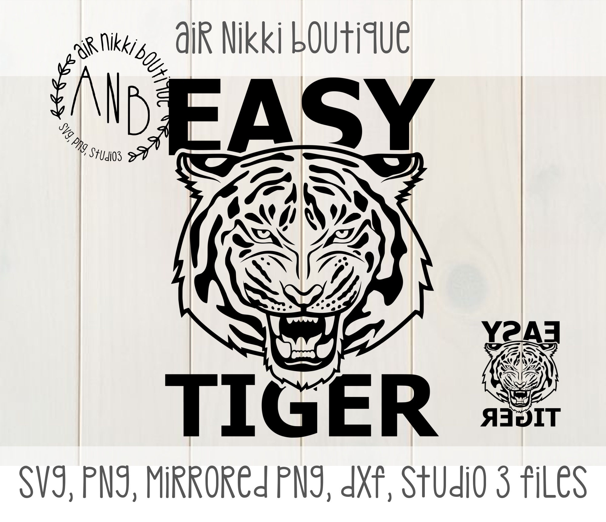 Easy Tiger SVG PNG Studio3 Mirrored Png Files Instant | Etsy