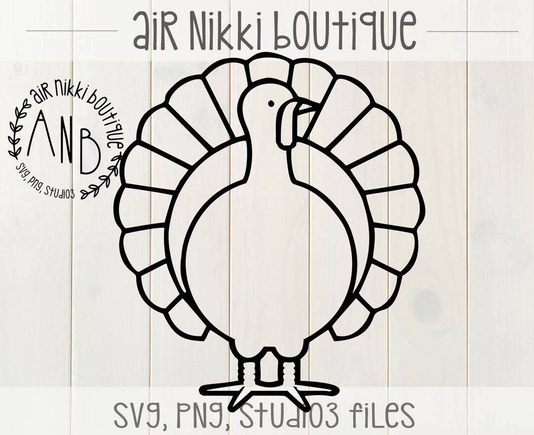 Turkey SVG, PNG, Studio 3 Files, Instant Download, Outline - Etsy