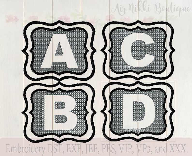 4x4 Embossed Alphabet, 26 Letters, Instant Download, Files Dst, Exp ...