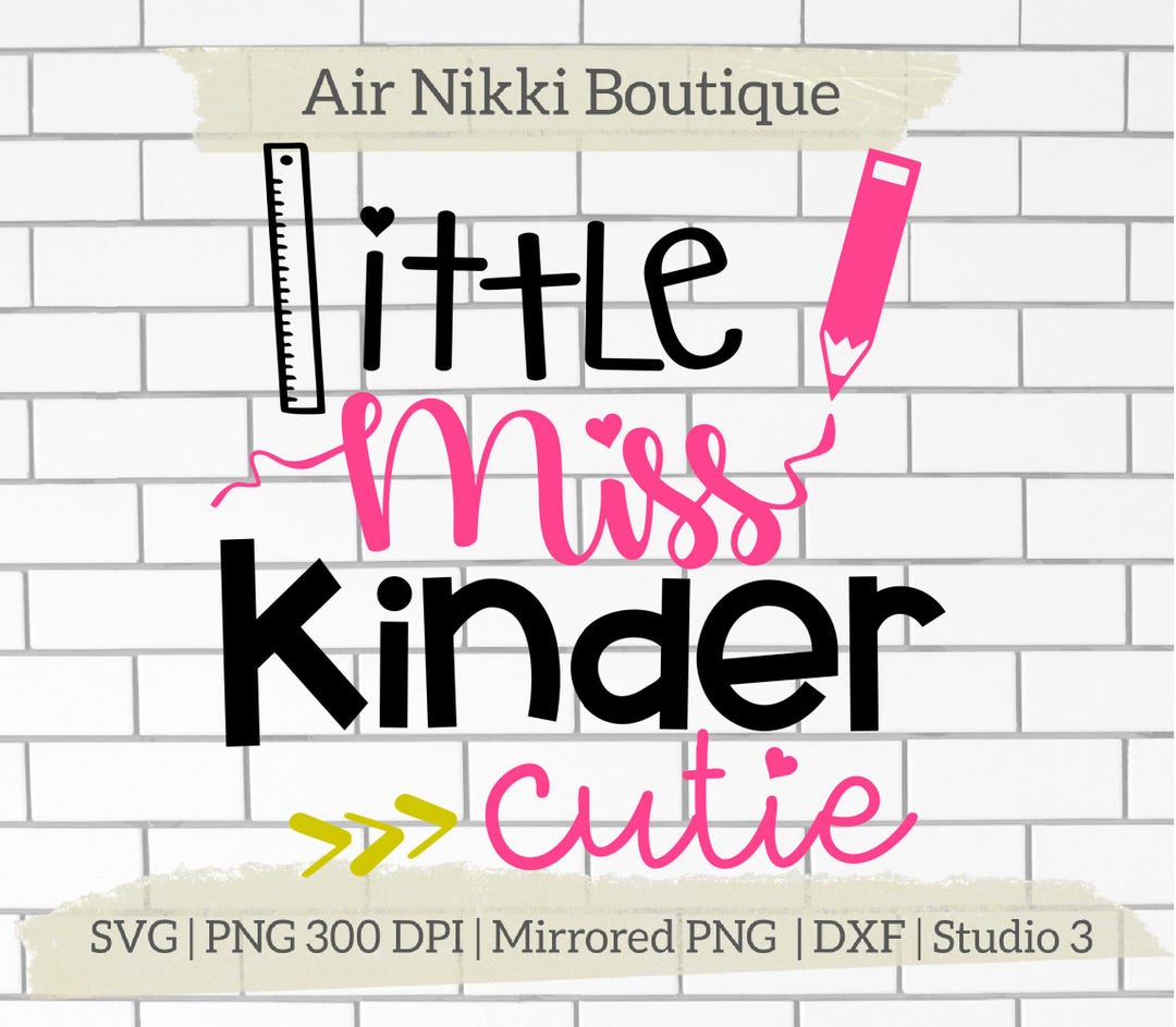 Little Miss Kinder Cutie Pencil Ruler First Day of School Kindergarten ...