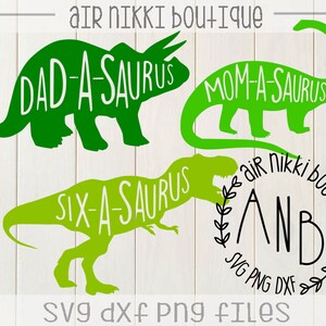 Six-a-saurus, Mom-a-saurus, Dad-a-saurus, Pack, 6th Birthday, Dinosaur ...