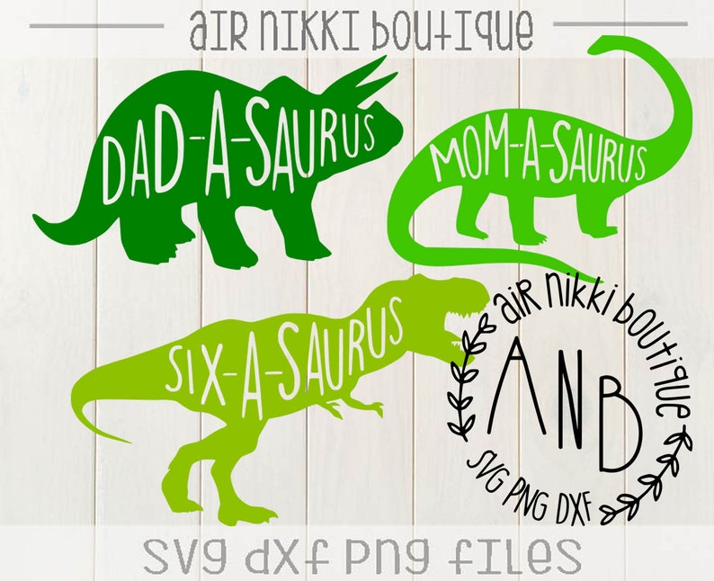 Six-a-saurus, Mom-a-saurus, Dad-a-saurus, Pack, 6th Birthday, Dinosaur ...