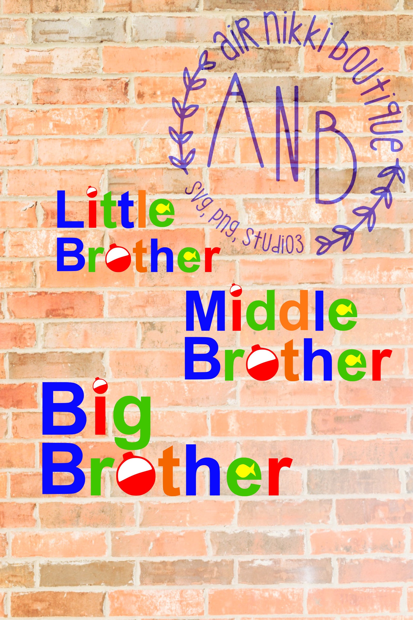 Little Middle Big Brother bobber Fishing Birthday SVG | Etsy