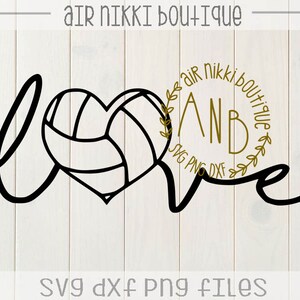 Volleyball Love Volleyball Heart Sports SVG PNG DXF Files | Etsy