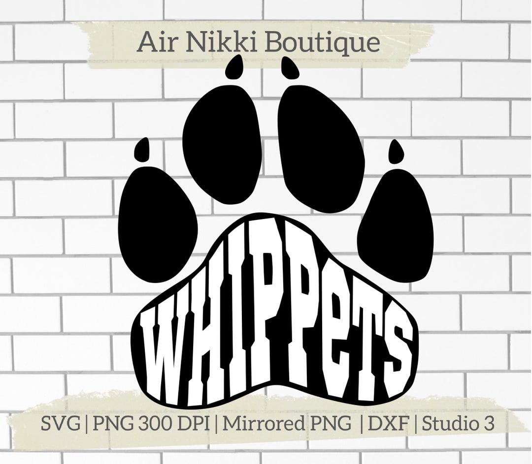 Whippets Paw Print SVG PNG Studio 3 Files Instant Download Design ...