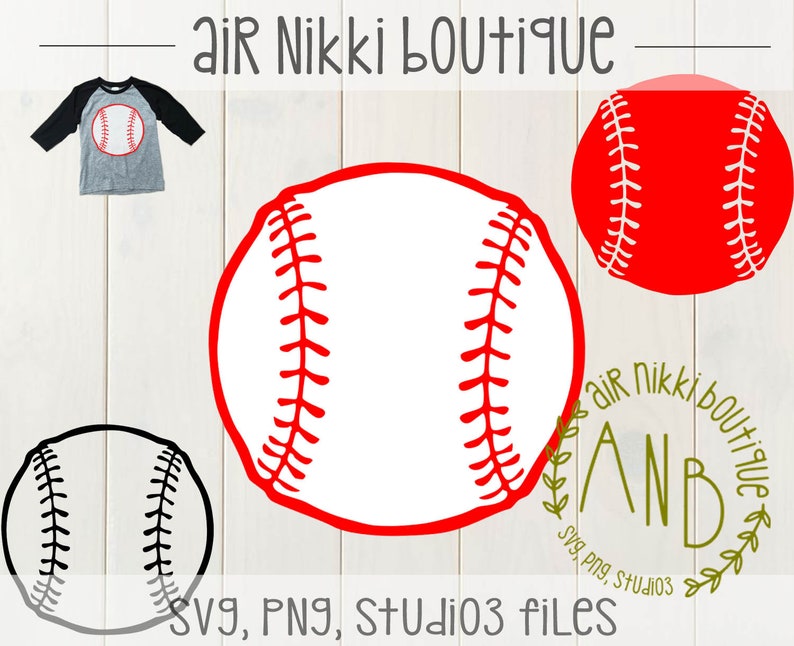 Baseball, Layered, Knocked Out, Outline SVG, PNG, Studio3 Files ...