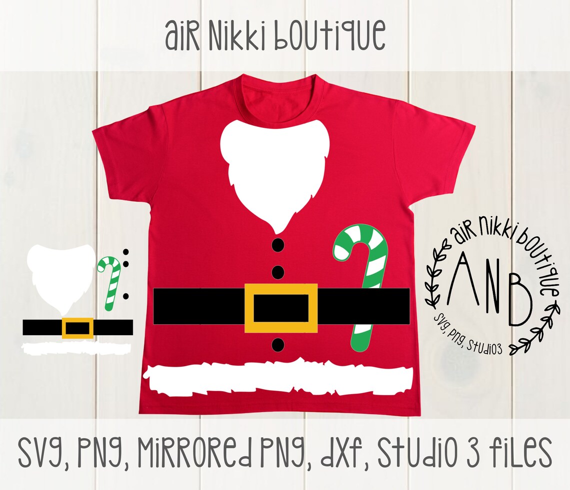 Santa Shirt, Make Your Own, Play, Christmas Party Shirt, Dress Up, SVG ...