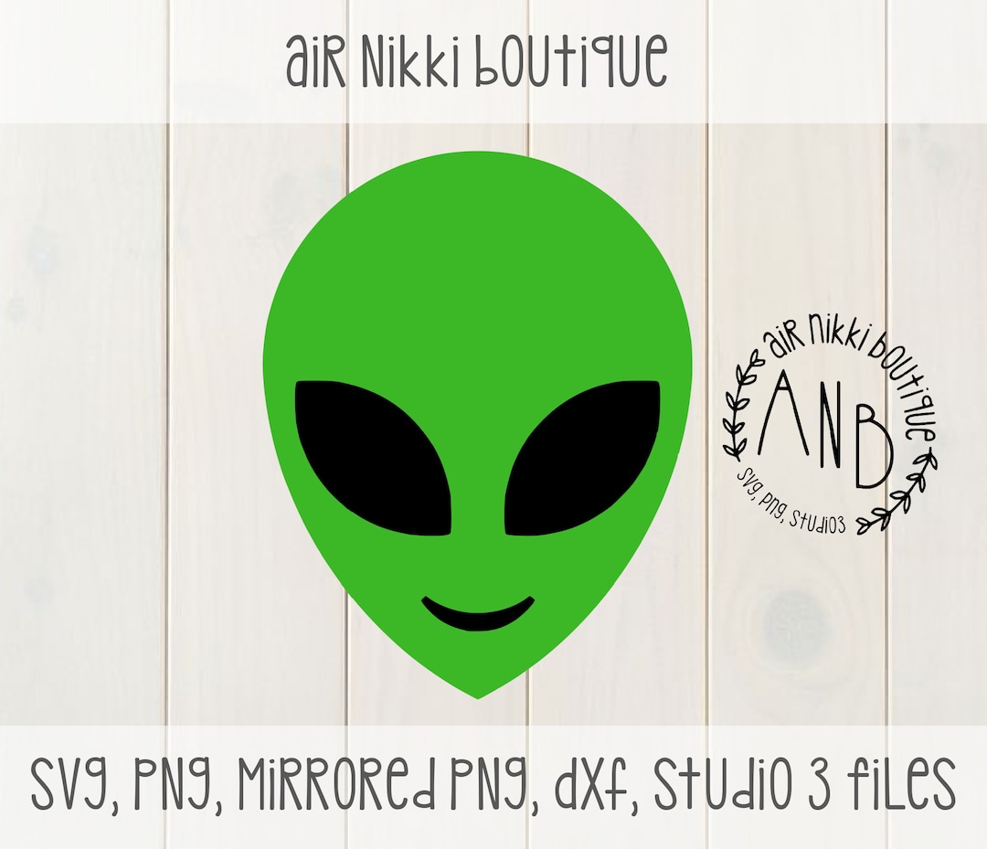 Alien Head SVG, PNG, DXF, Studio 3 Files, Outline and Layered, Instant ...