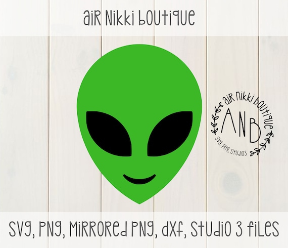 Alien Head SVG PNG DXF Studio 3 Files Outline and Layered | Etsy