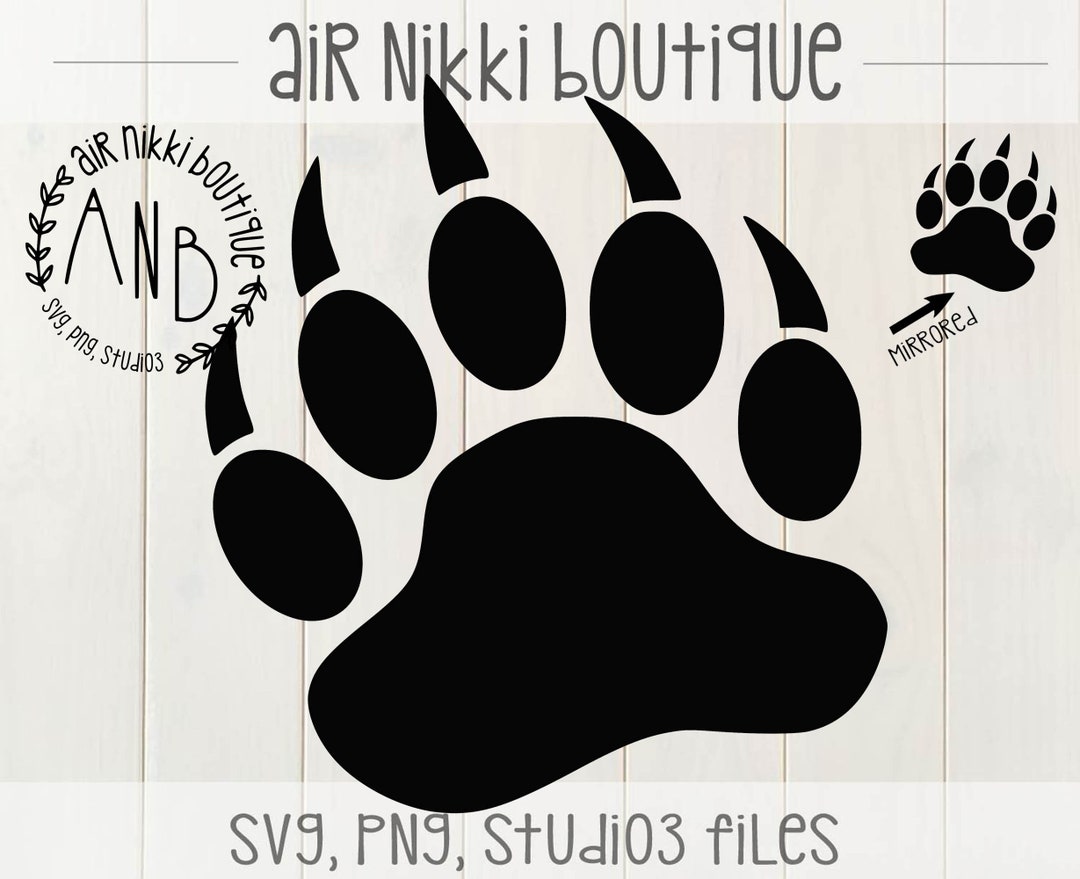 Bear Paw SVG, PNG, DXF, Studio 3, Mirrored Png Files, Instant Download ...