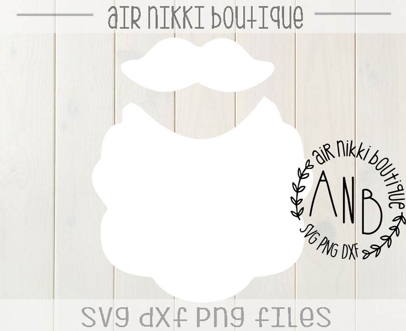 Santa Beard Mustache SVG PNG DXF Studio 3 Files Instant - Etsy